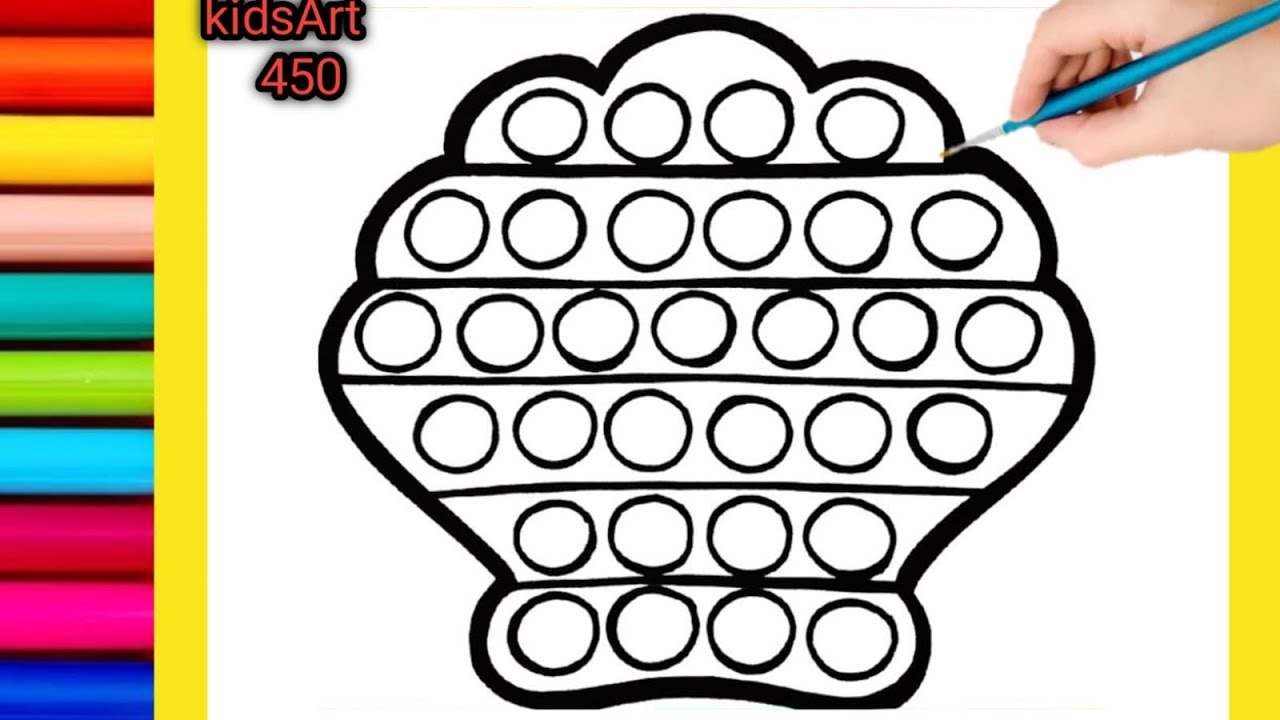How to Draw a Rainbow Shell Pop It🌈🔴🟠🟡🟢🔵🟣 | How to Draw rainbow | Step ...