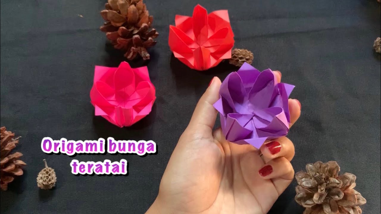Origami bunga teratai // how to make lotus origami - YouTube