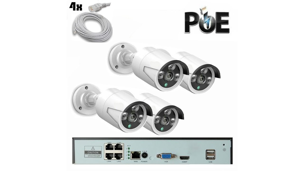 Kit di Videosorveglianza Poe 3 Mpx Nvr 4 Canali Ip Telecamera - YouTube
