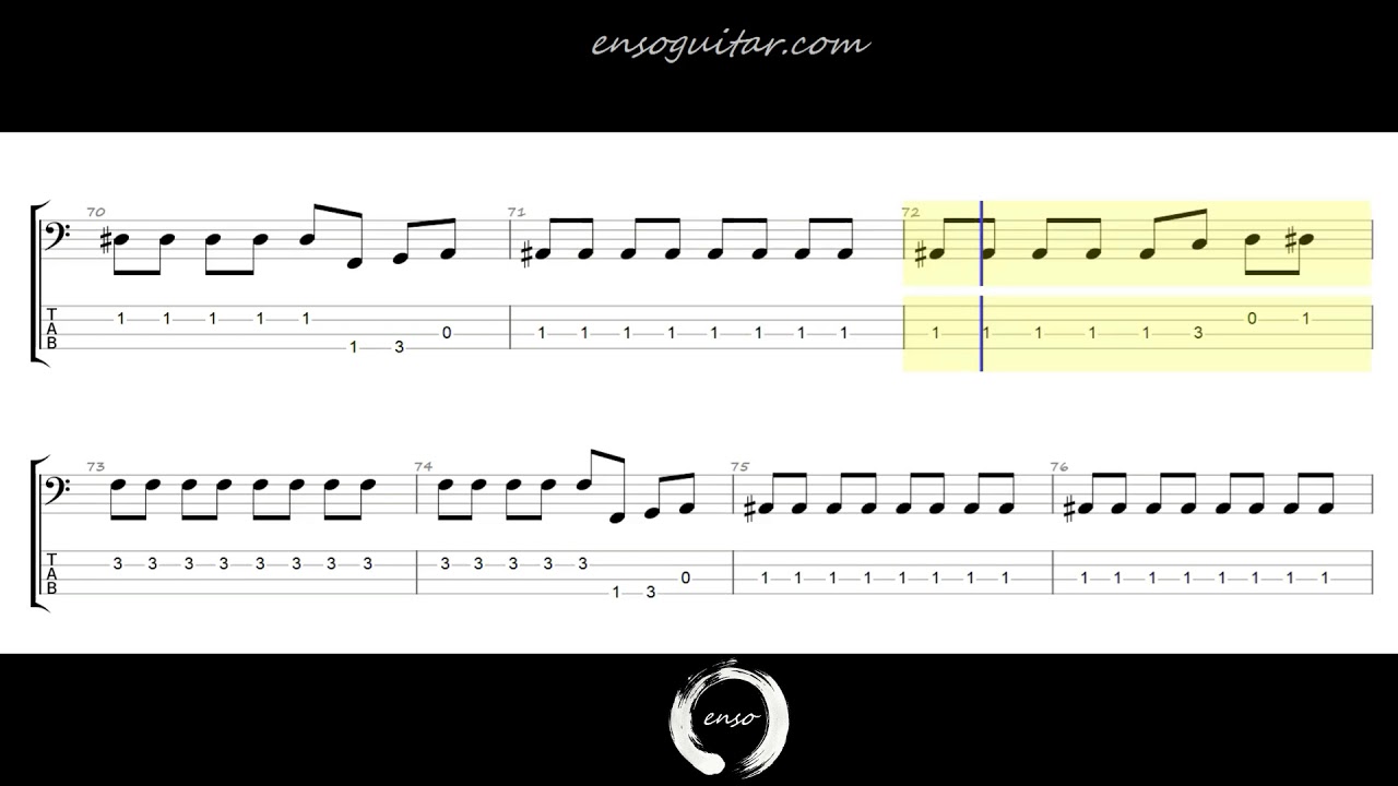 Chuck Berry - Johnny B. Goode {50% Speed Easy Bass Tab Playthrough ...