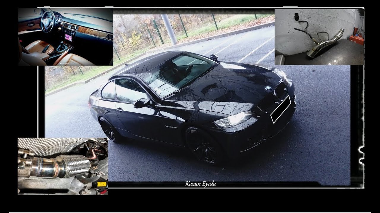Bmw 320d e92 custom exhaust decat & muffler delete straight pipes - YouTube