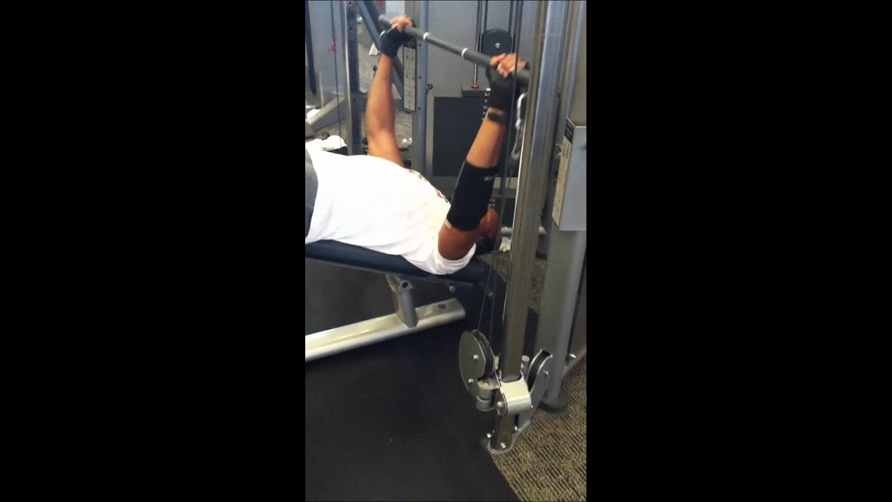Decline Straight Bar Cable Chest Press - YouTube