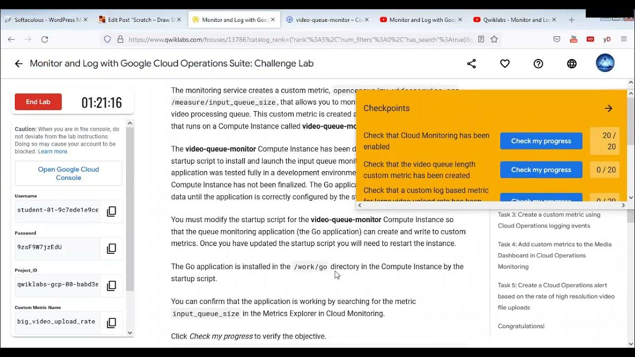 Qwiklabs : Monitor and Log with Google Cloud Operations Suite Challenge Lab GSP338 1 - YouTube