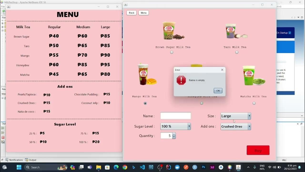 Simple MilkTeaShop system using Java netbeans GUI - YouTube