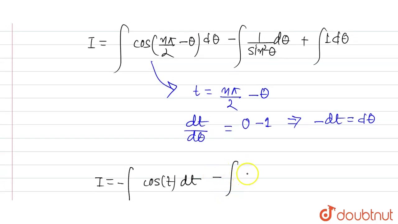  int cos npi 2 theta 1 sin 2 theta 1 d Theta YouTube
