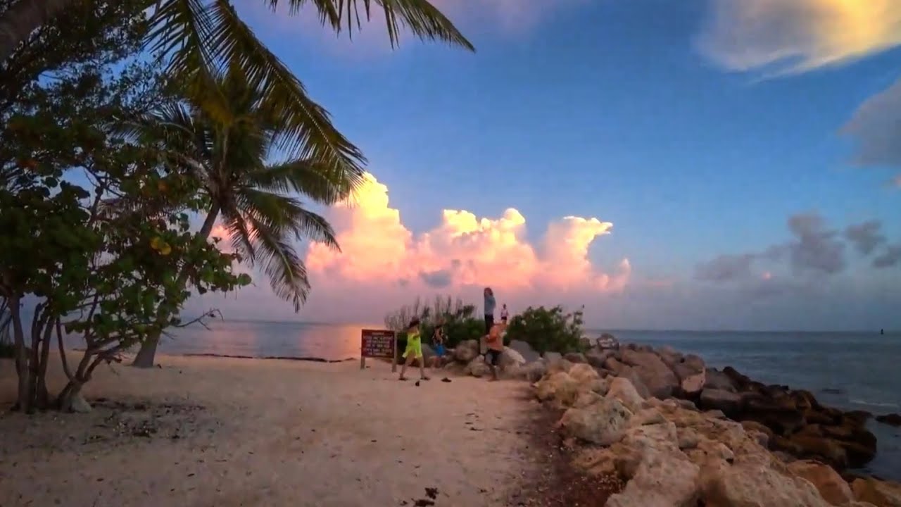 Key West LIVE Beach Sunset at Fort Zach 🏝🚲🌅 -1080p60fps HD 🏝 - YouTube