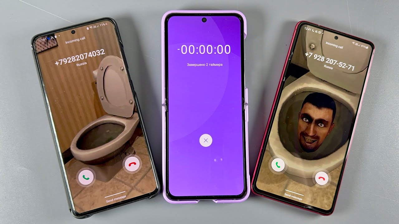 Skibidi Toilet Incoming Call & Alarm Clock Samsung Z Flip 5 vs Note 10 ...