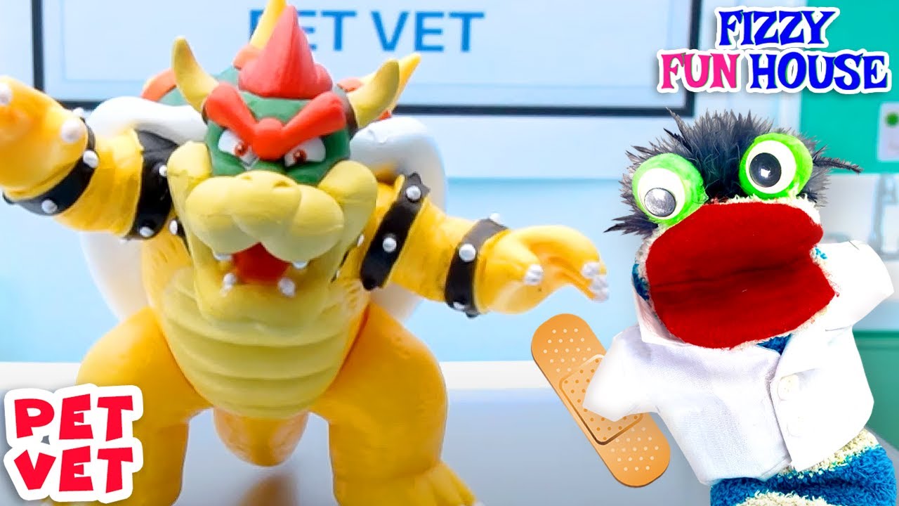 Fizzy The Pet Vet Helps Super Mario Bro's Bowser | Fun Stories For Kids ...