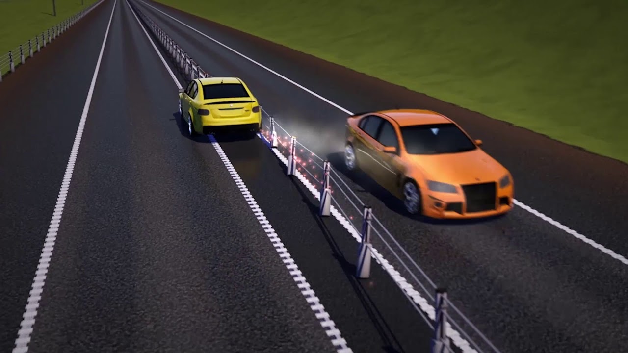 How do flexible centre line barriers work? - YouTube
