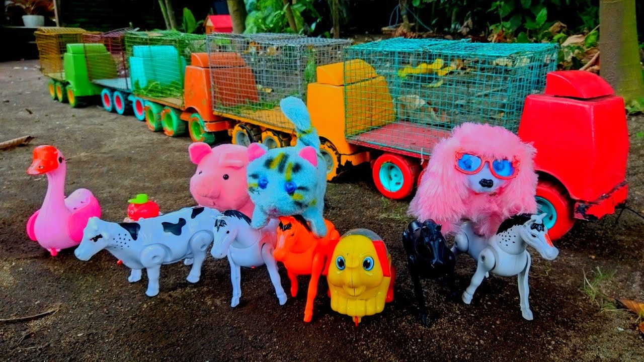 Mobil truk Tronton Panjang Penuh Mainan Hewan Lucu, Marmut, Sapi ...