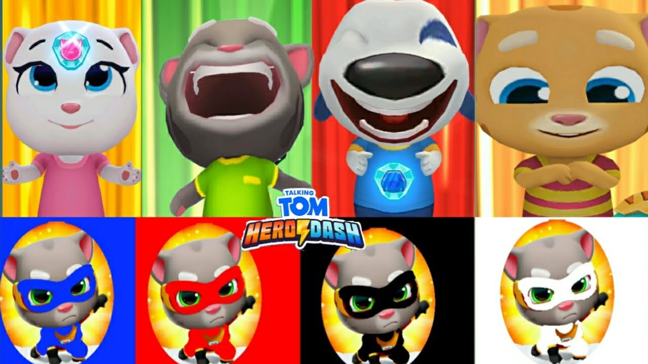 TALKING TOM HERO DASH -- ALL CHARACTERS COLOUR MIX BOSS FIGHT & 🔒 FAST ...