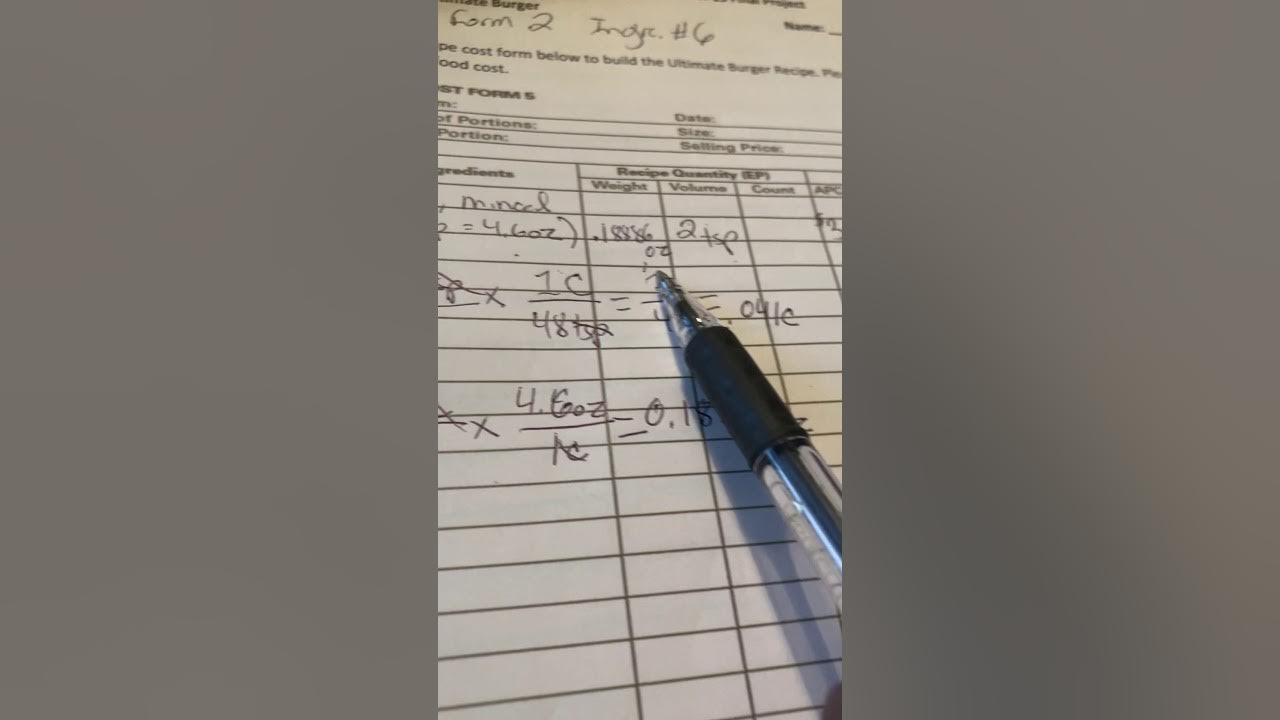 Culinary Math - Recipe Costing Video - YouTube
