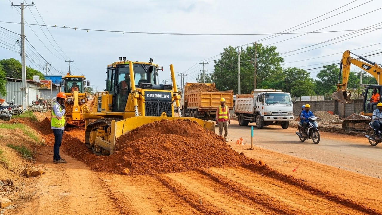 How Do This Bulldozer Make A Giant Road! Caterpillar Bulldozer Prepares ...