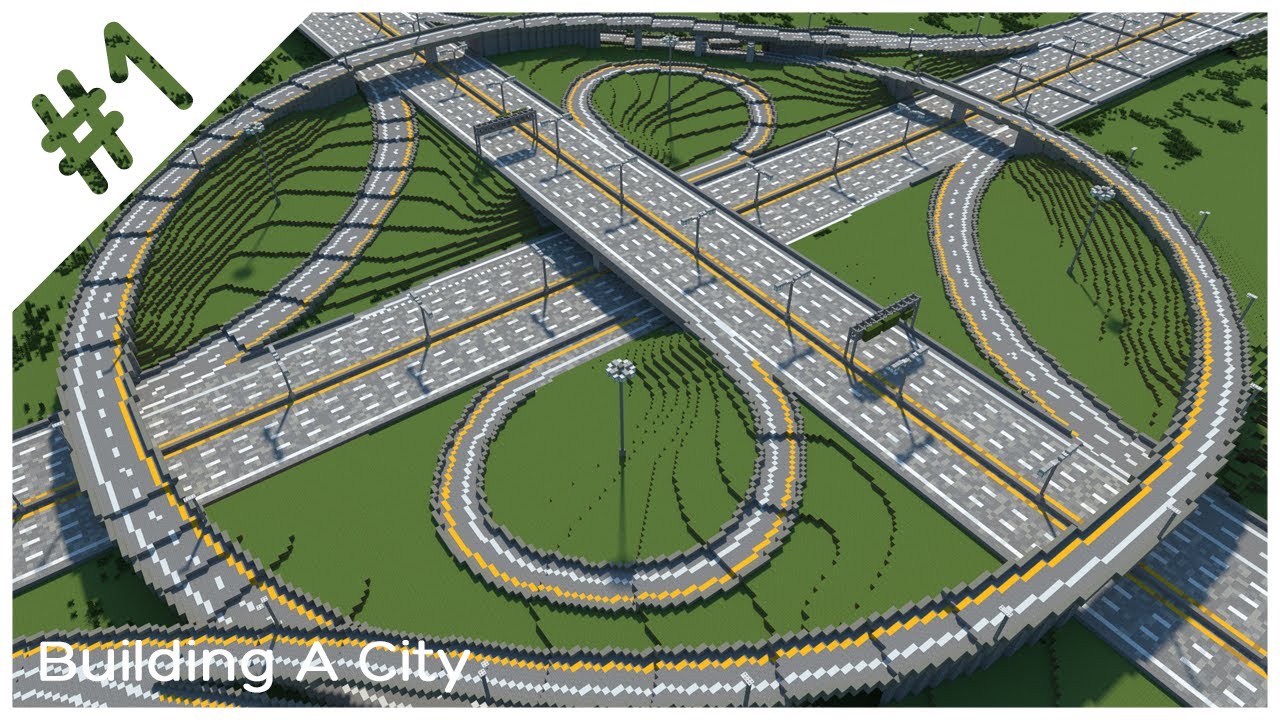 Building A City #1 (S2) // Highway Interchange // Minecraft Timelapse ...