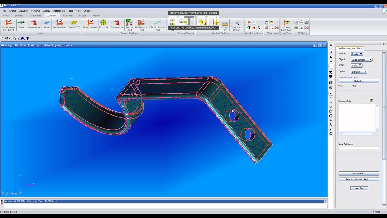 MSC Patran/Nastran Basic tutorial: Hanger - YouTube