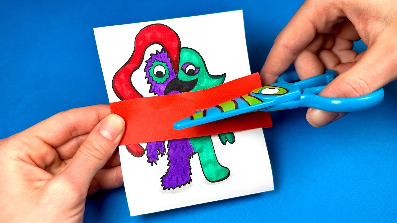 Making Paper Craft Trick DIY with Jester from Garten of Banban! Try to ...