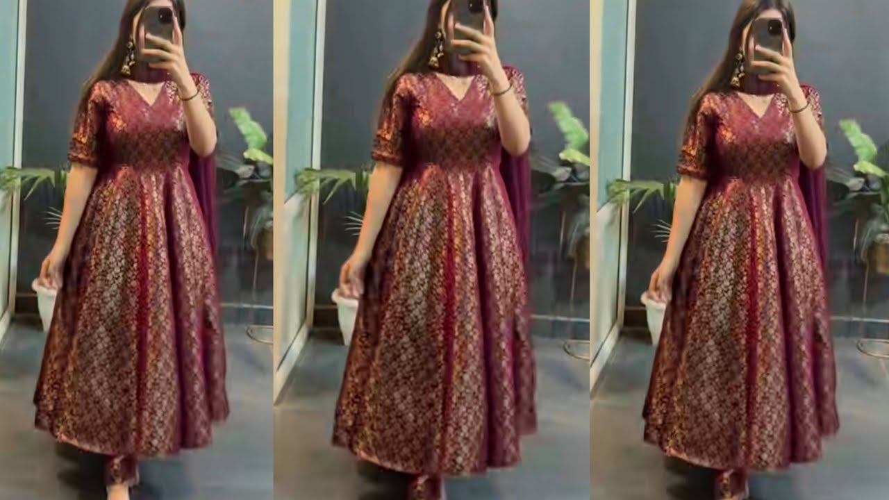trendy🔥Anarkali kurti cutting and stitching/anarkali dress design/frock ...