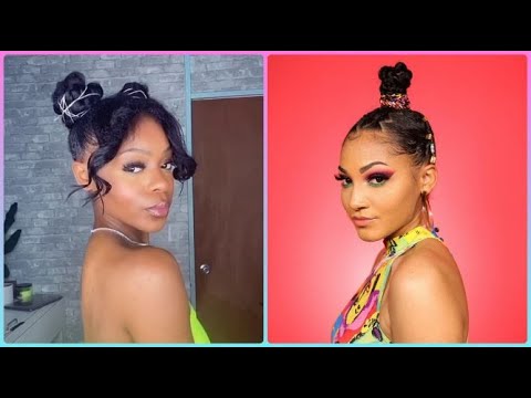 💯Bomb Bun Hairstyles For Natural Hair-PROTECTIVE HAIRSTYLES COMPILATION ...