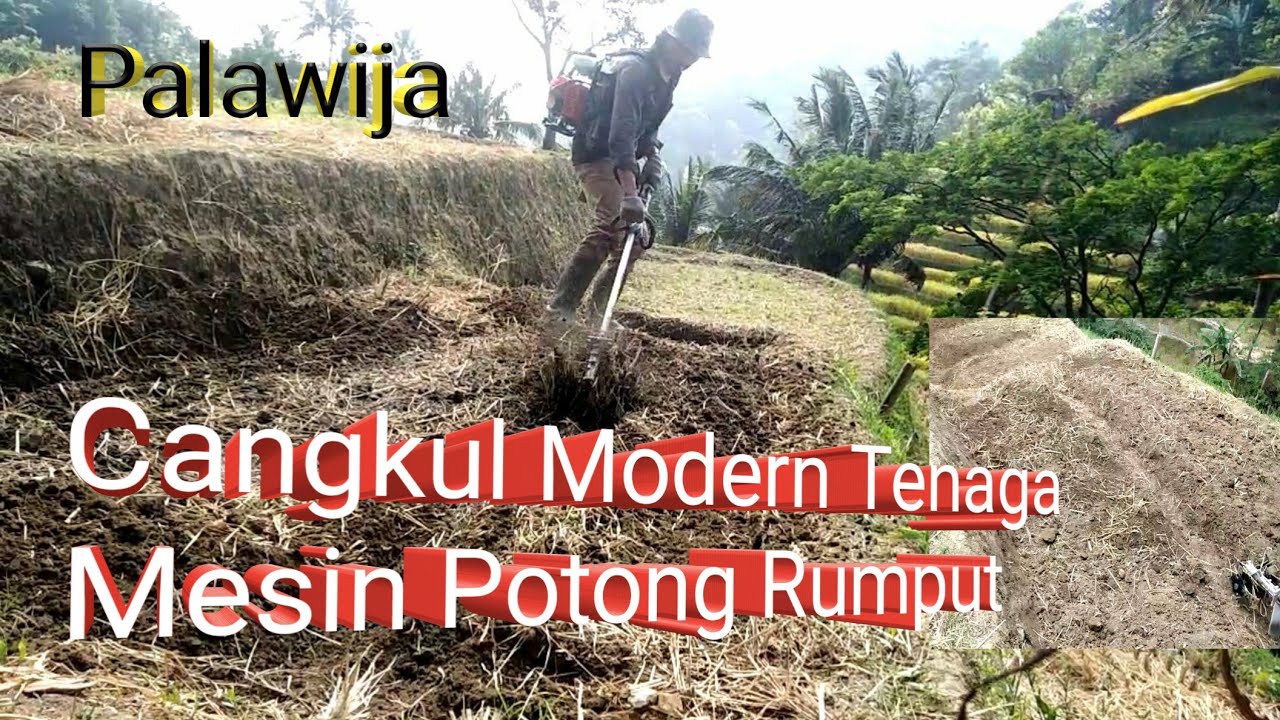Cangkul Modern Tenaga Mesin Potong Rumput - YouTube
