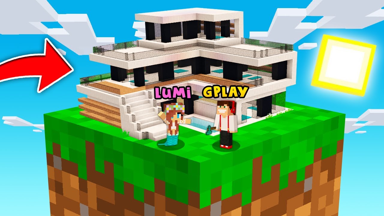 DOM GPLAYA NA BLOKU DIRTU W MINECRAFT?! GPLAY & LUMI - YouTube