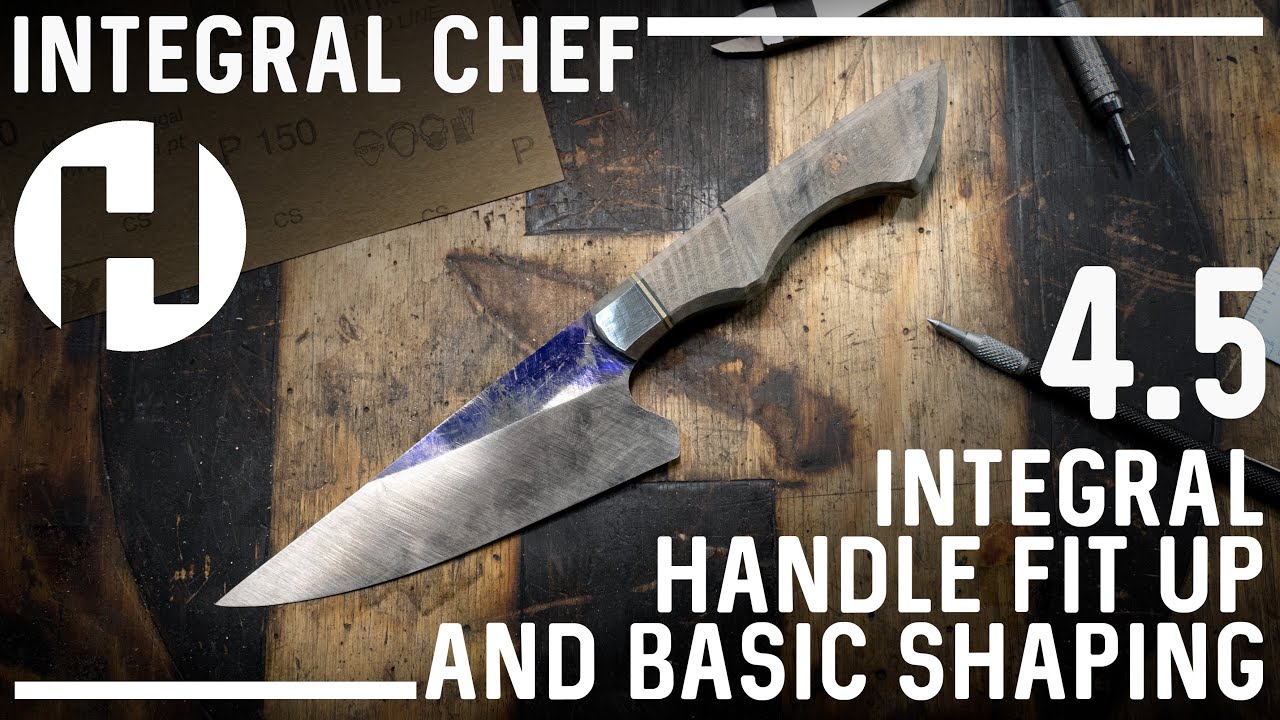 Handle Shaping for a Damascus Integral Knife - YouTube