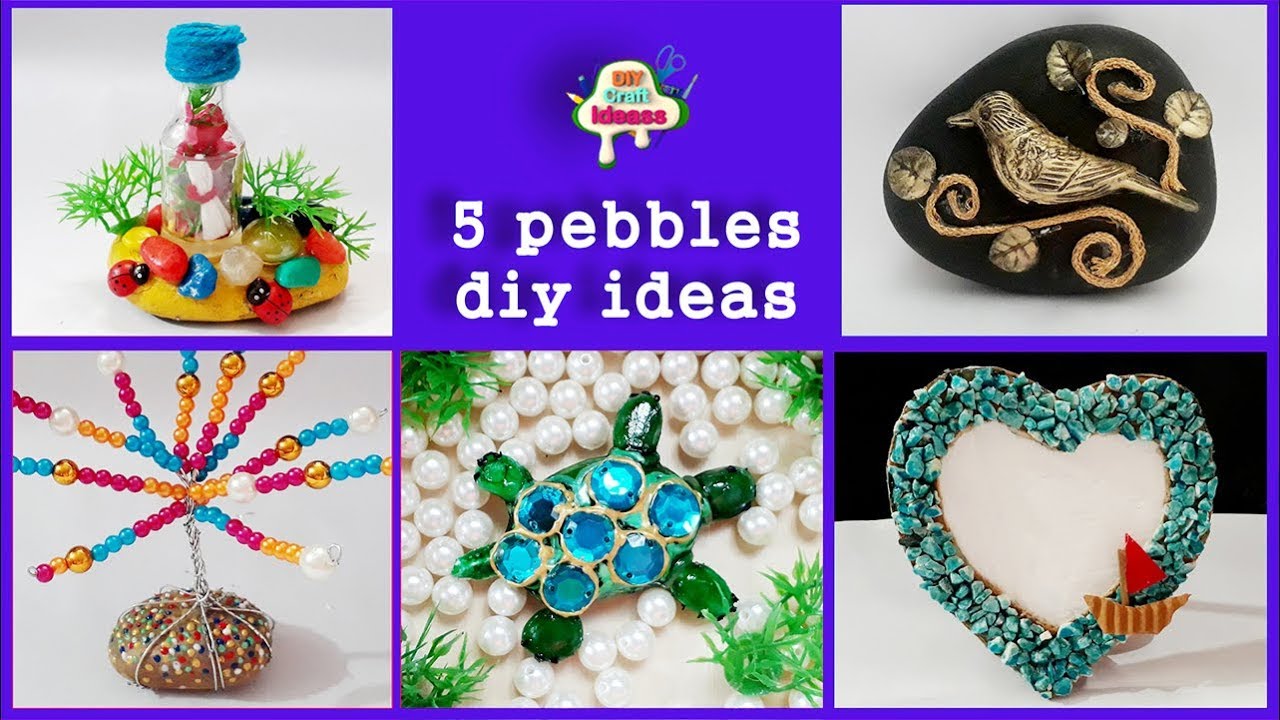 5 pebbles diy ideas # pebbles # DIY art And Crafts || diy craft ideas ...