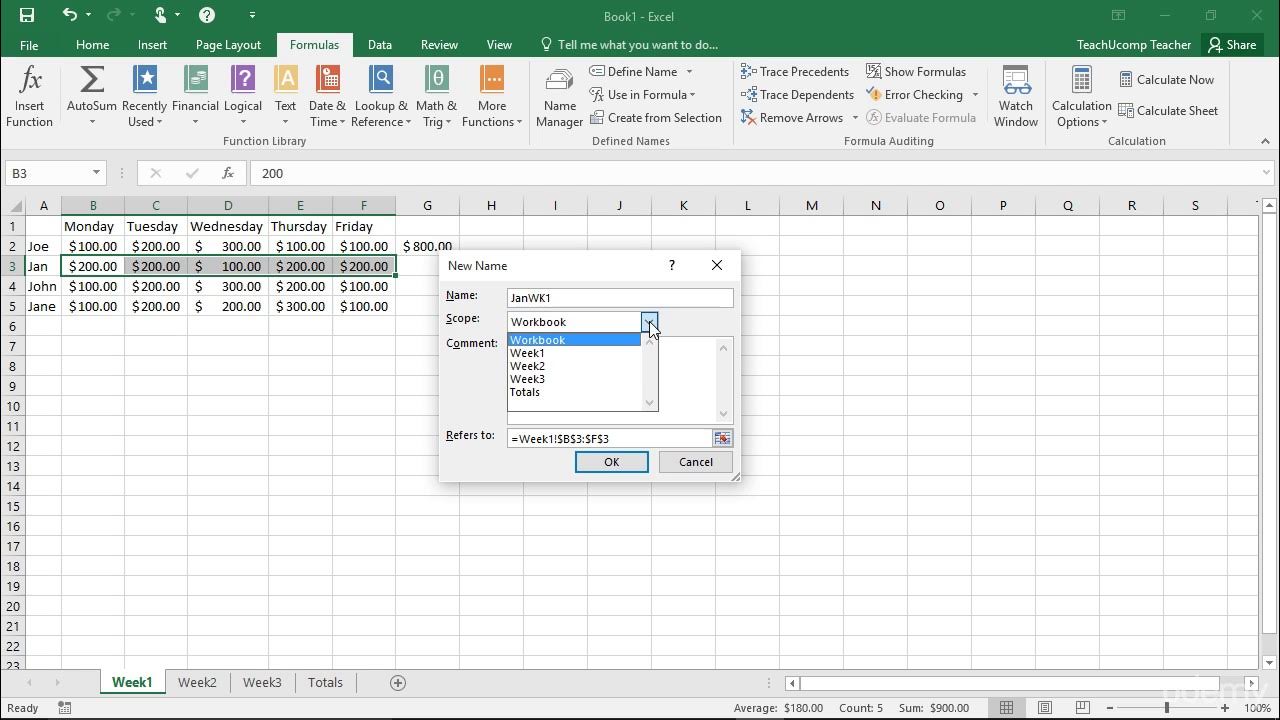 Excel Naming Ranges - YouTube