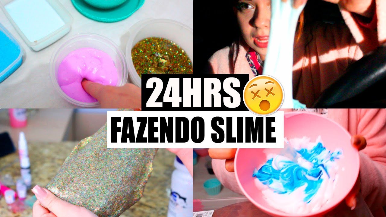 24 HORAS FAZENDO SLIME !!! SERA QUE CONSEGUI ? - YouTube