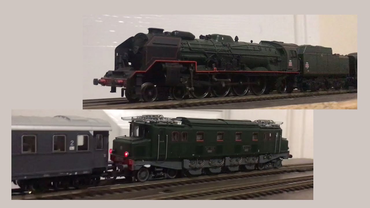 SNCF in HO-late 1960s: Jouef 2D2 electric 5525 (HJ2038) vs Jouef 241P ...