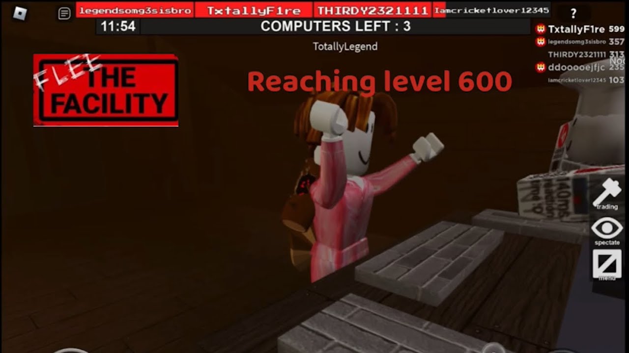 Reaching level 600! (Roblox Flee the Facility) - YouTube