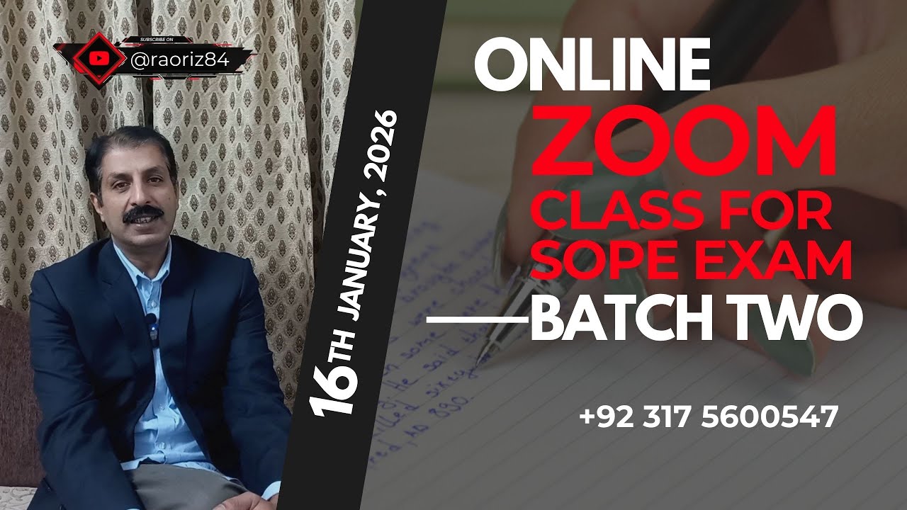 SOPE Exam Preparation| Batch 2| 16th January, 2026 - YouTube