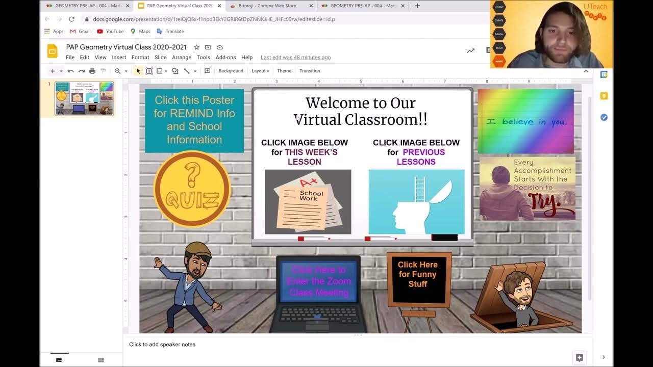 UTeach Remote Learning Demo: Bitmoji Classroom — Conor Dillon - YouTube