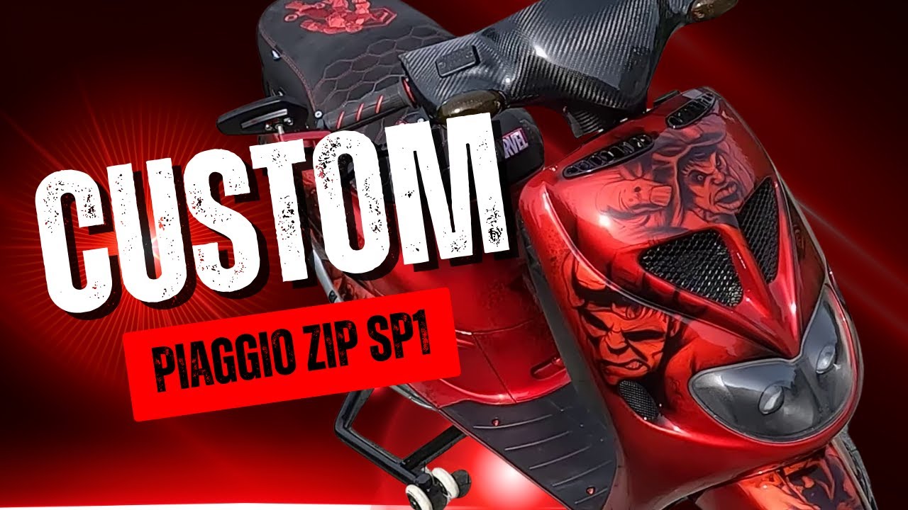 EXTREM CUSTOM! Piaggio ZIP SP1 Marvel Red Hulk Roller Tuning - YouTube