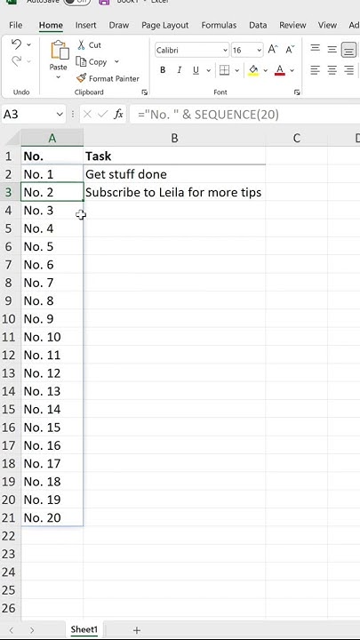 Excel 2023 Tricks How To Create A Dynamic Numbered List In Excel Shorts Youtube