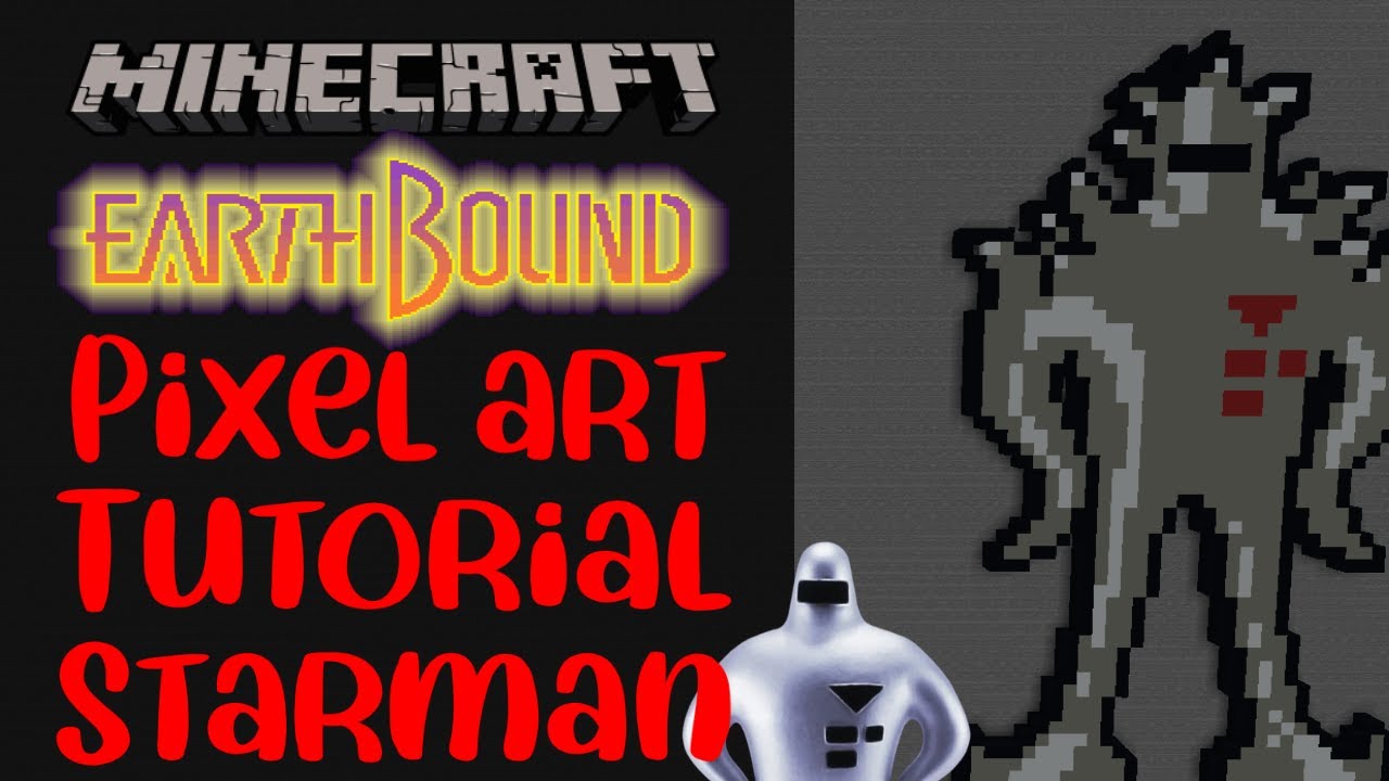Minecraft Starman from earthbound pixel art tutorial - YouTube