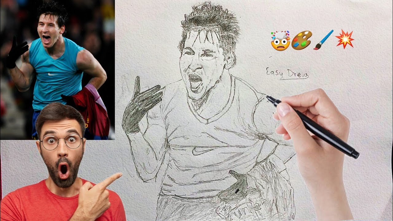 messi drawing pencil //how draw messi //young messi arts@how to drew # ...