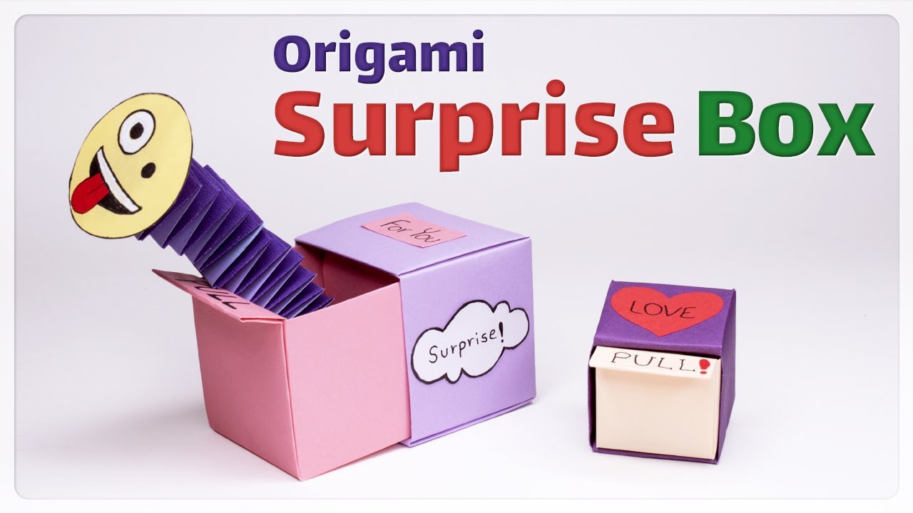 How to Make Origami Surprise Box | pop up emoji - YouTube