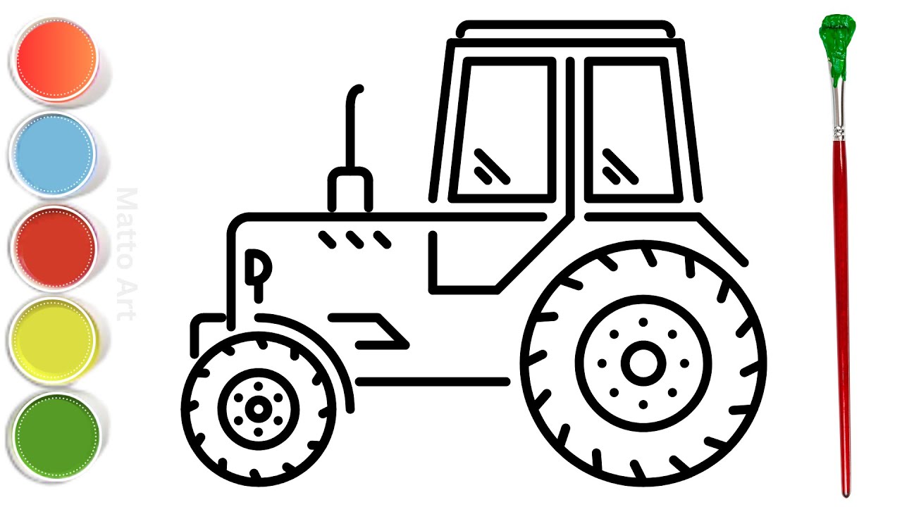 How to Draw a Tractor Step by Step | Tractor Drawing Tutorial - YouTube