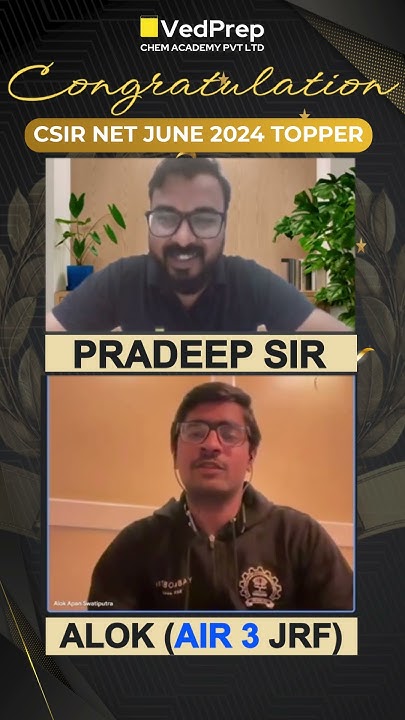 🥳🏆CSIR NET 2024 Topper Interview | Alok Apan (AIR 3 JRF) #vedtalkwithchampion ...
