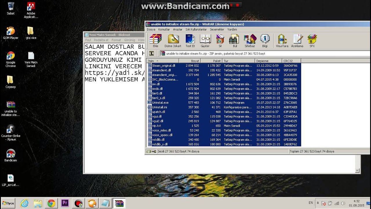 CS 1.6 unable to initialize steam error (xetasi ) fix (duzeldilmesi ...