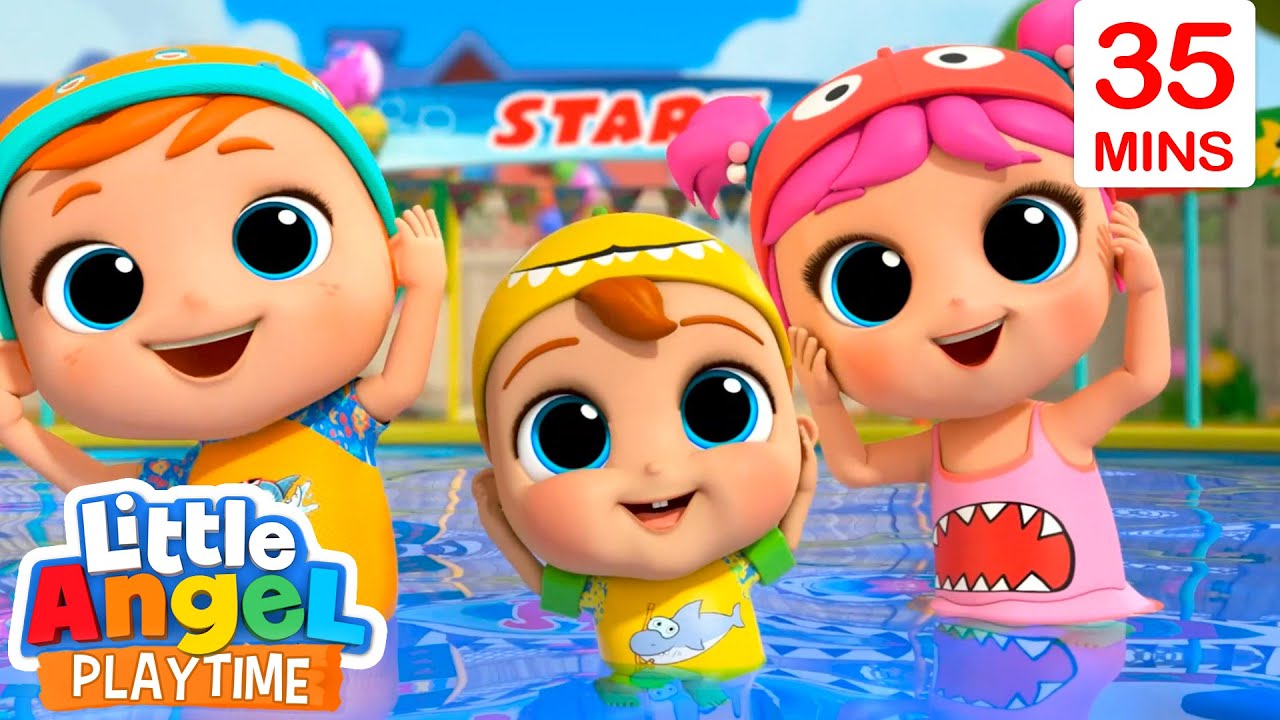 Baby Shark Playtime in the Swimming Pool | Fun Sing Along Songs by ...