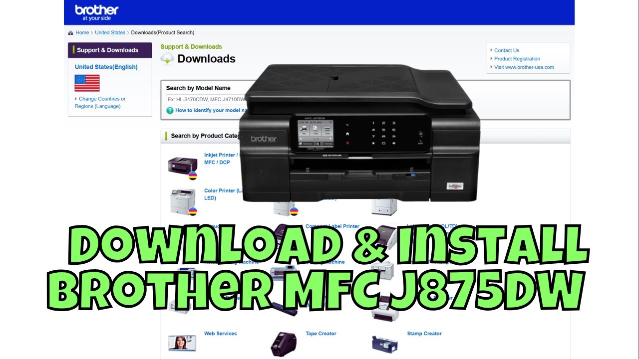How To Download & Install Brother MFC J875DW Printer Driver in Windows ...
