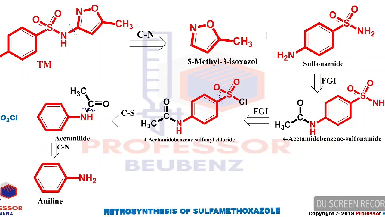 Retrosynthesis of Sulfamethoxazole | By Professor Beubenz - YouTube
