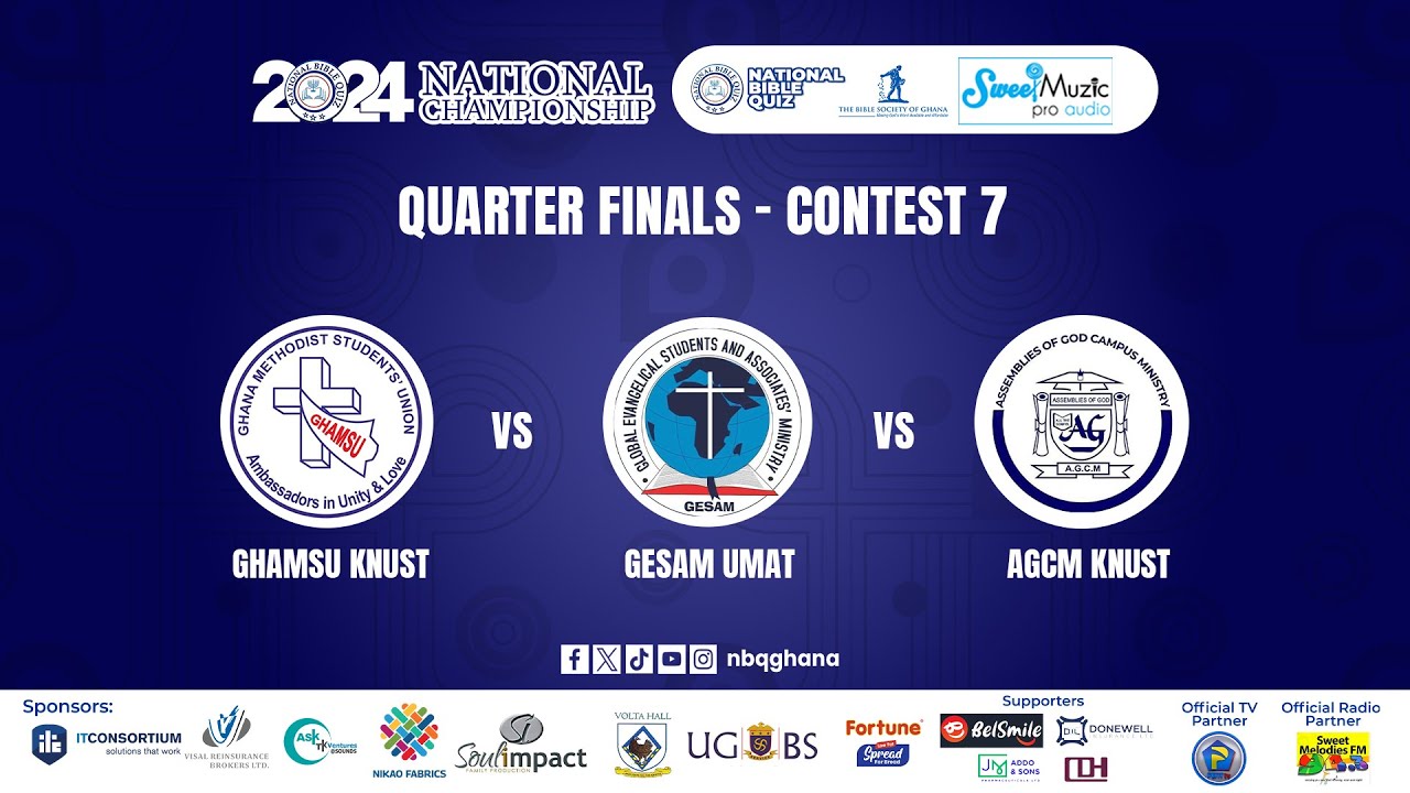 #NBQ2024 Quarter Final 7 - GHAMSU KNUST v GESAM UMAT v AGCM KNUST - YouTube