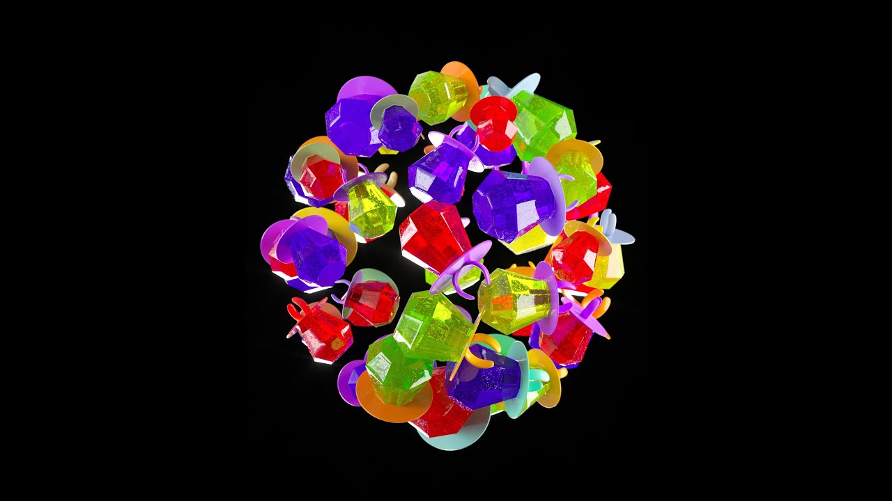 Realistic Ring Pops in Cinema 4D Using Random Color Nodes! - YouTube