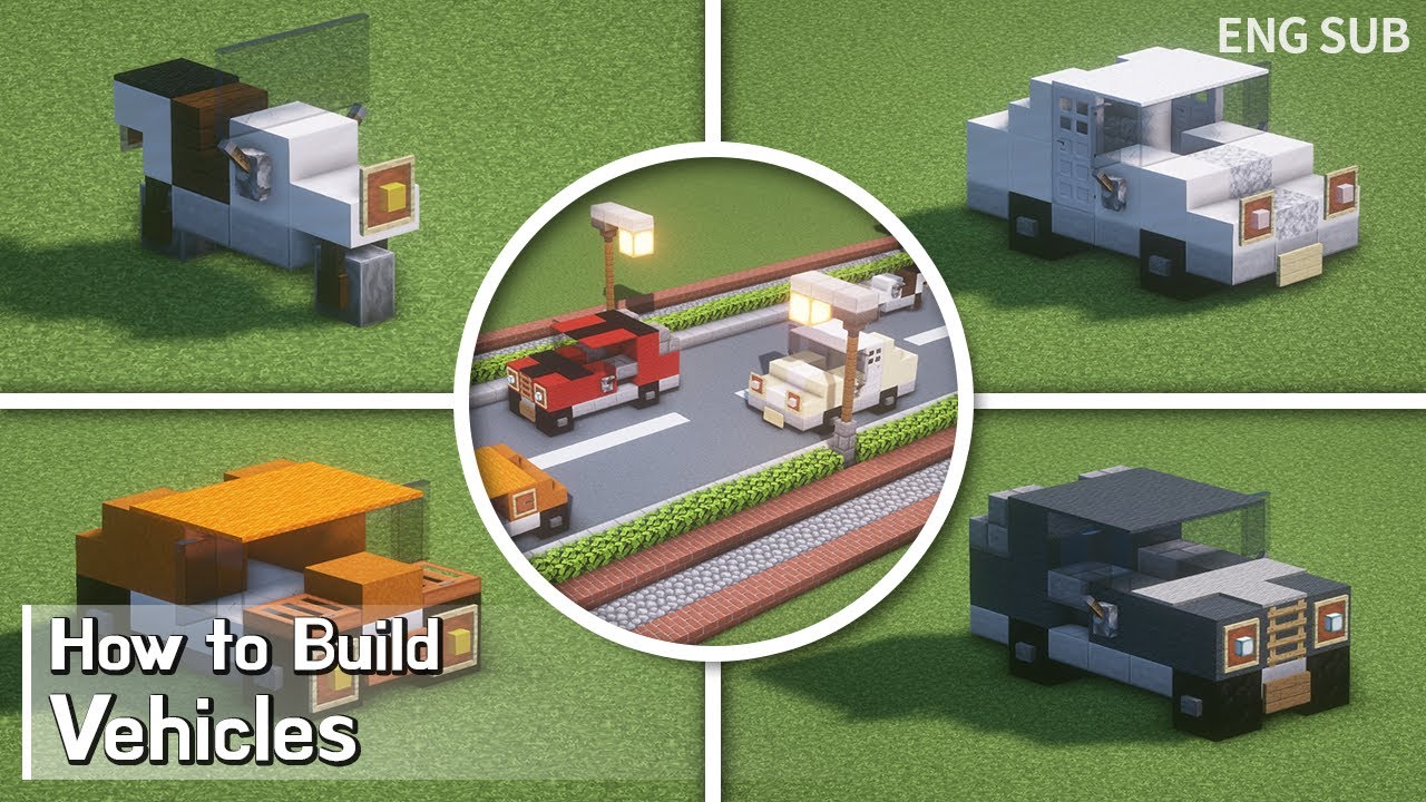 Minecraft: How To Make Vehicles Tutorial (Car, Motorcycle) (#3) | 마인 ...