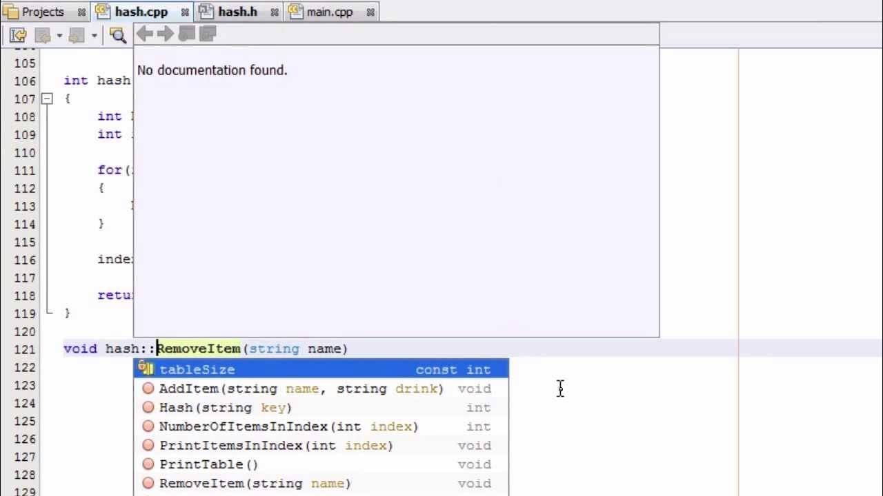 How to Create A Hash Table Project in C++ , Part 13 , Remove Item Function , Outline - YouTube