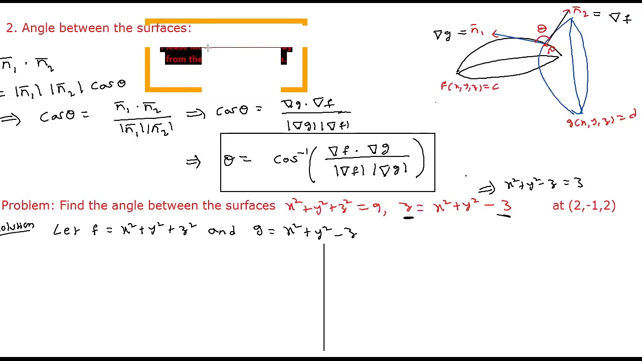 Vector Calculus Lecture-11: Angle between two level surfaces - YouTube