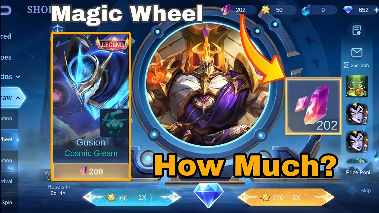 Magic Wheel | How Much? 💎 For 202 Magic Core! | Gusion Legend ( Cosmic ...