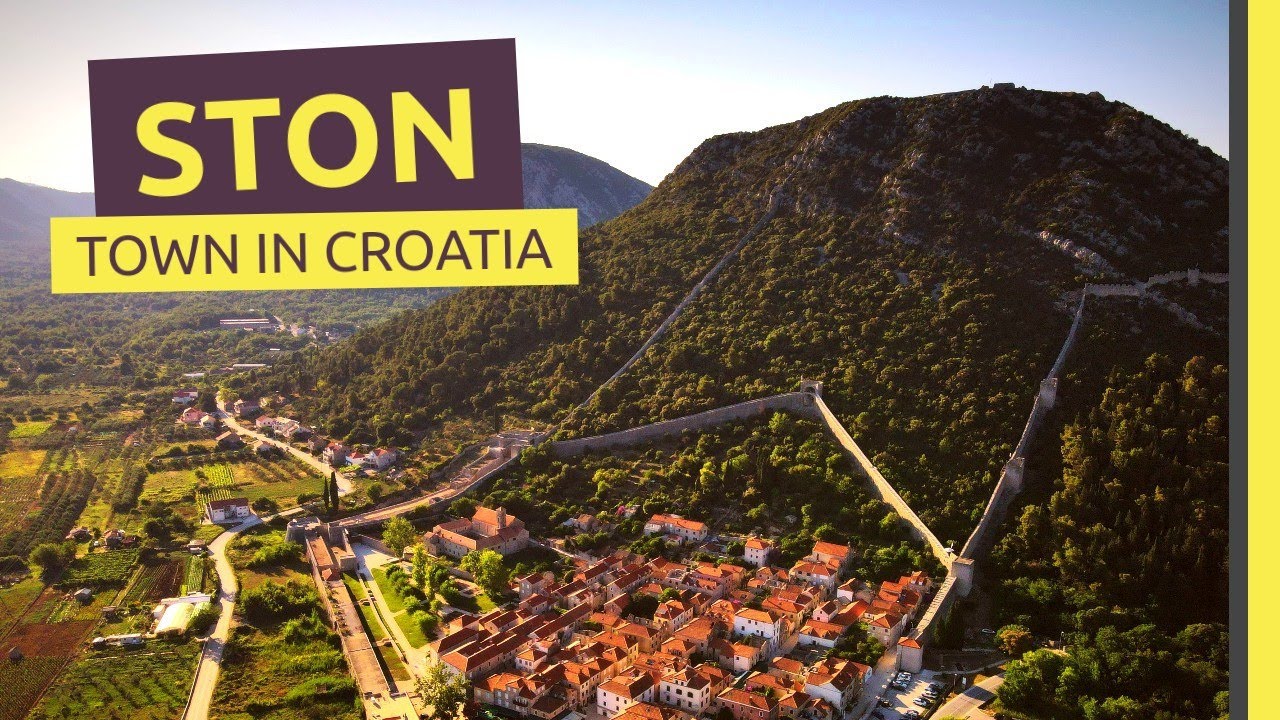 Ston town (Croatia) with longest city walls in Europe | Aerial footage ...